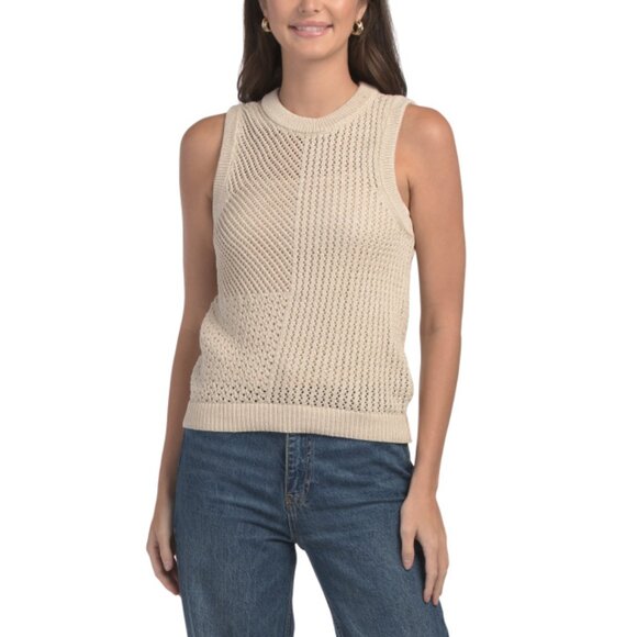RACHEL Rachel Roy | Tops | Rachel Rachel Roy Natural Patchwork Crochet ...